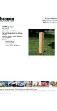 Bx17 Flat – flat top hardwood timber bollard | Broxap | ESI External Works