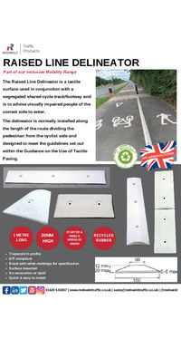 Raised Line Delineator | Rediweld Traffic Products | ESI External Works
