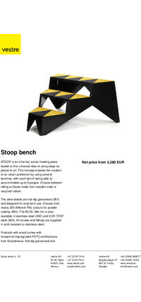 STOOP bench | Vestre Ltd | ESI External Works