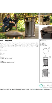 Poe Litter Bin | Artform Urban Furniture | ESI External Works