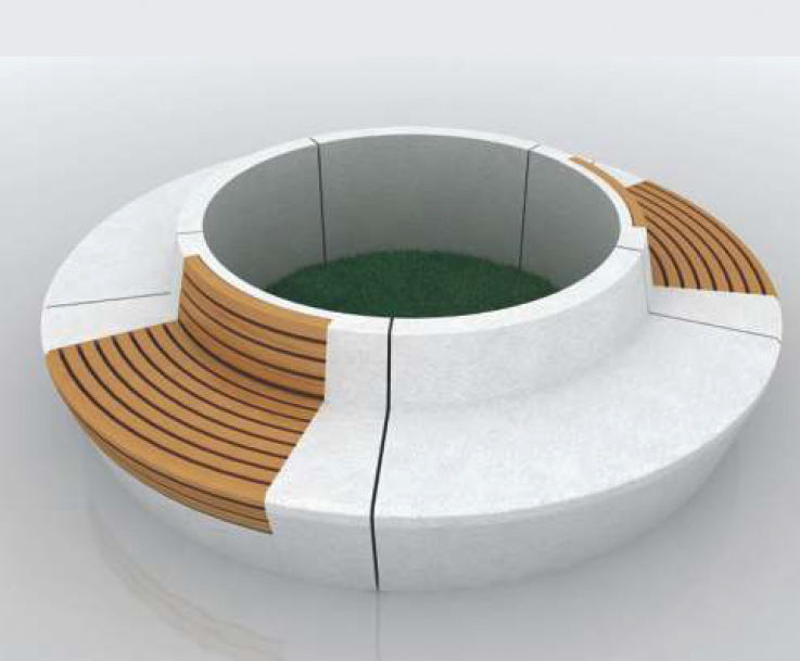 Woodline Round Bench - circular outdoor tree seat | Images