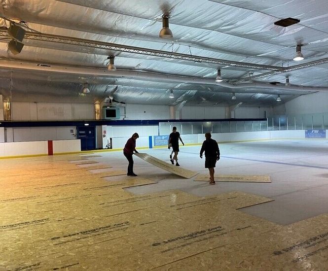 Temporary flooring transforms ice rink into event space | West Fraser