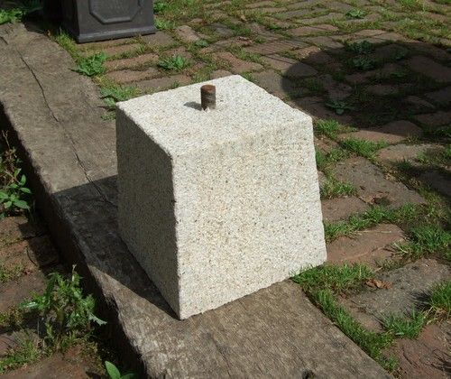 Sandstone Staddle Stone - square garden base for posts or ornaments ...