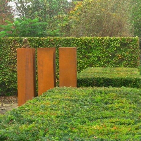 Corten Steel Plinth Landscape Feature | Images