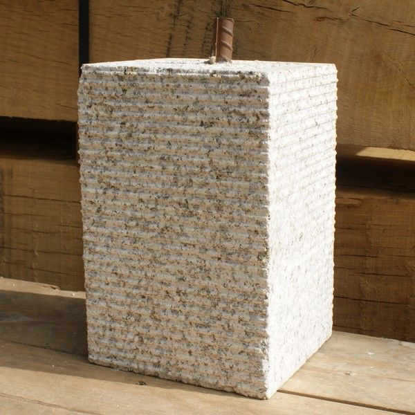 Sandstone Staddle Stone - square garden base for posts or ornaments ...