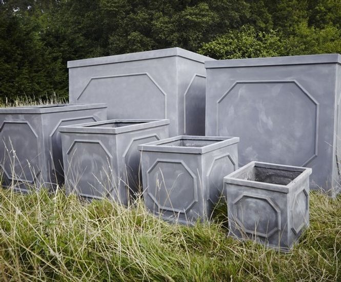 Fibrestone Chelsea box, cylinder and trough planters | Round Wood of ...