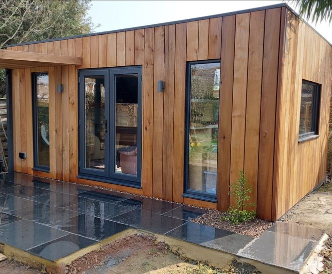 Cedar square edge batten cladding | Round Wood of Mayfield