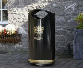 s16 - steel litter bin with ashtray, 115 litres | Omos | ESI External Works