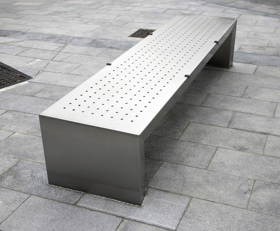 S06 Bench - stainless steel outdoor seating for public spaces | Images