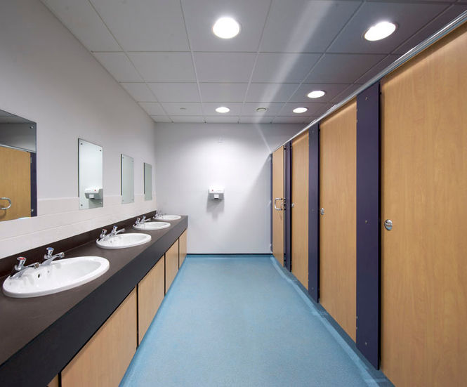 Marin solid-grade laminate washroom / changing cubicles | Maxwood Washrooms