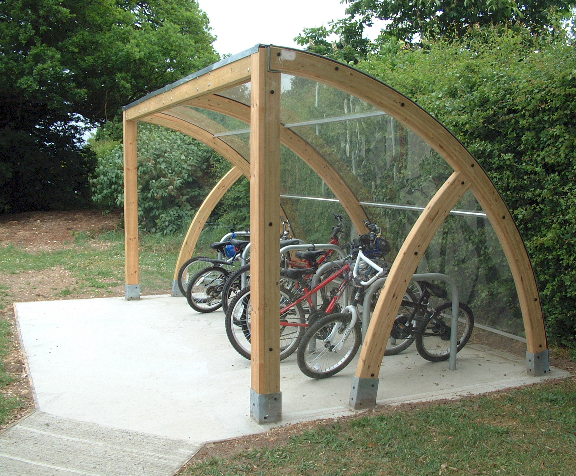 Douglas Fir timber cycle shelters | Setter Shelters | ESI External Works