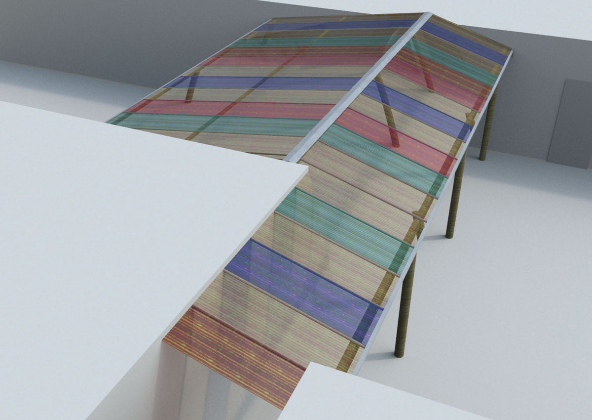 Rainbow canopy with coloured polycarbonate sheets | Setter Shelters ...