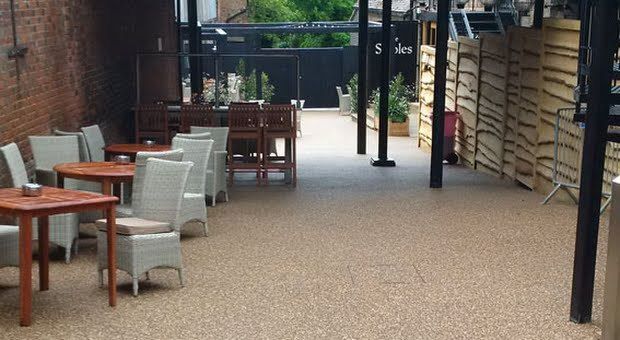 Resurfacing of outdoor seating area for public house | Images