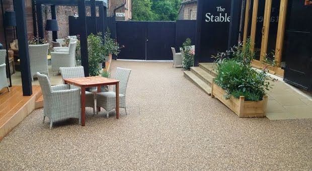 Resurfacing of outdoor seating area for public house | Images