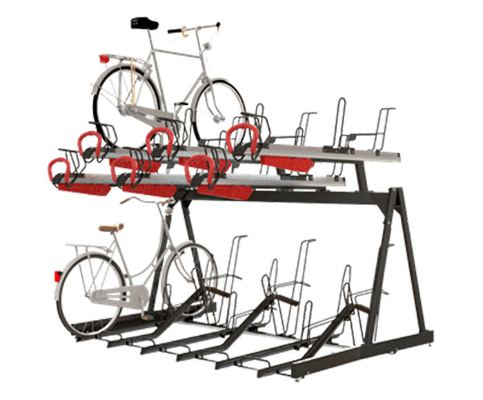 Easylift Premium gas-assisted two-tier cycle rack | Images