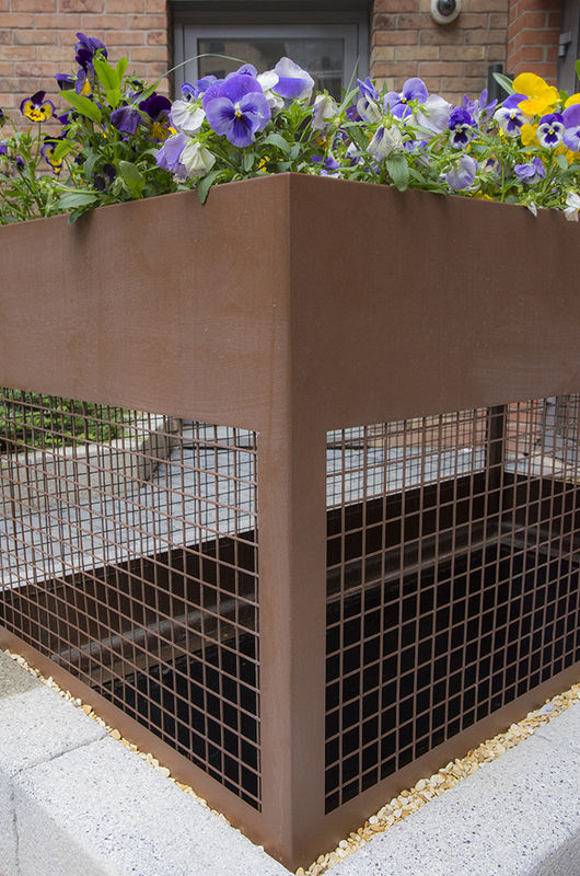 Corten steel planters for residential development, York | Images