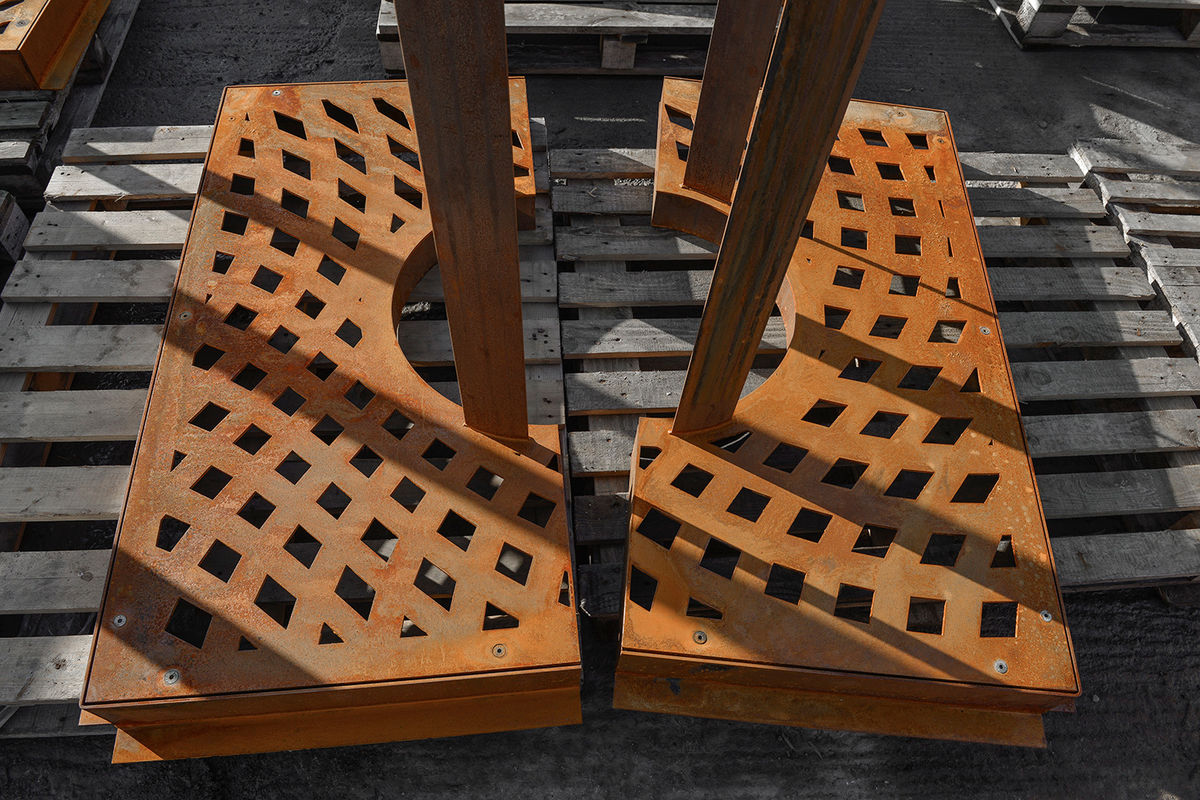 Corten steel tree grilles | IOTA | ESI External Works