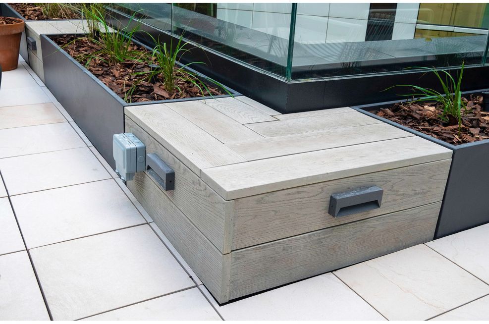 Images for Bespoke steel planters with composite wood seating - 120 ...