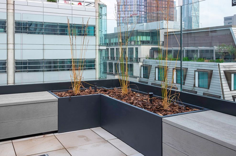 Images for Bespoke steel planters with composite wood seating - 120 ...