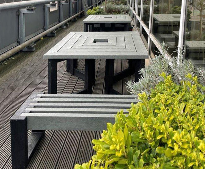 Canvas - recycled plastic table and benches | GOplastic - 100% recycled