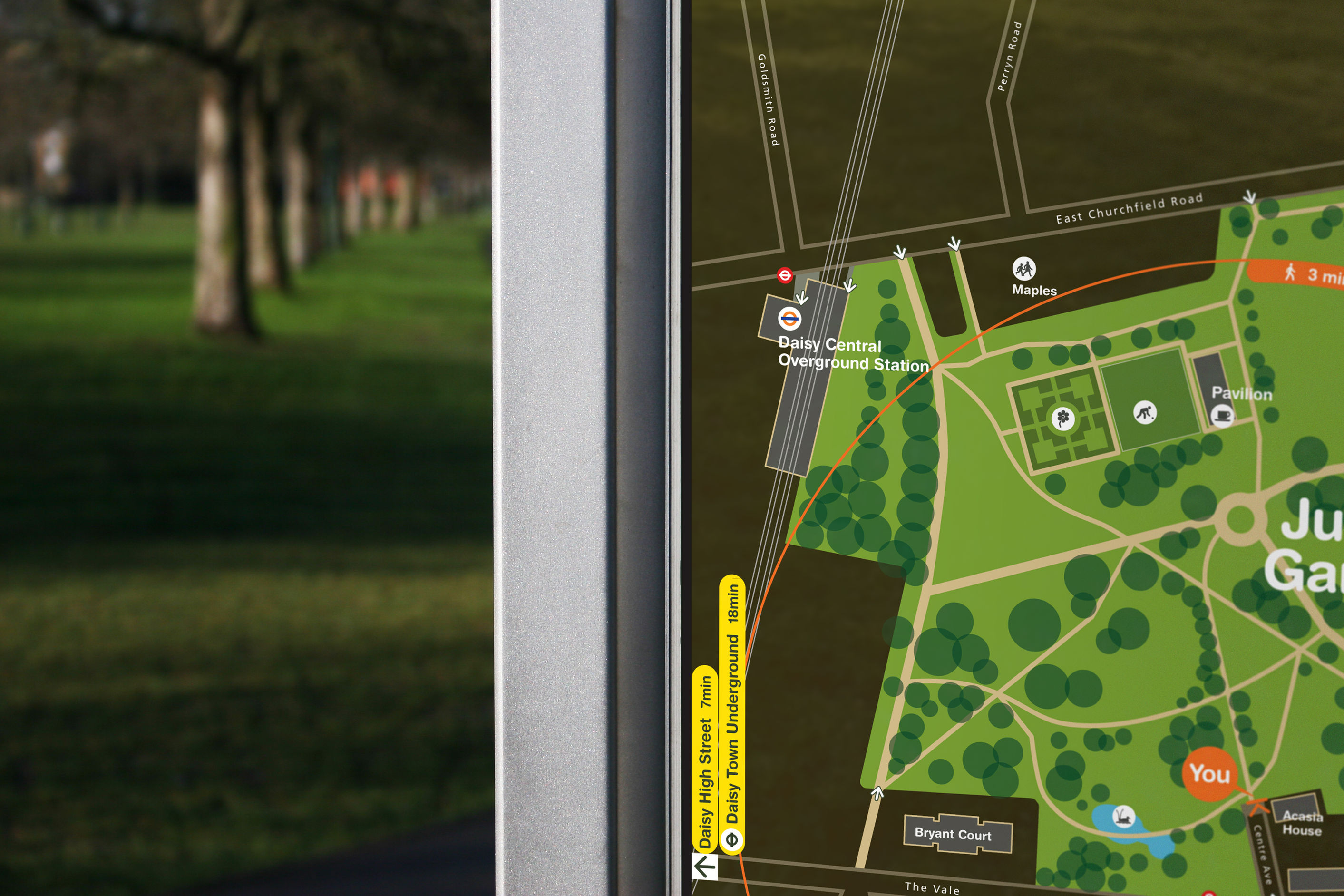 Park wayfinding - daisy | fwdesign | ESI External Works
