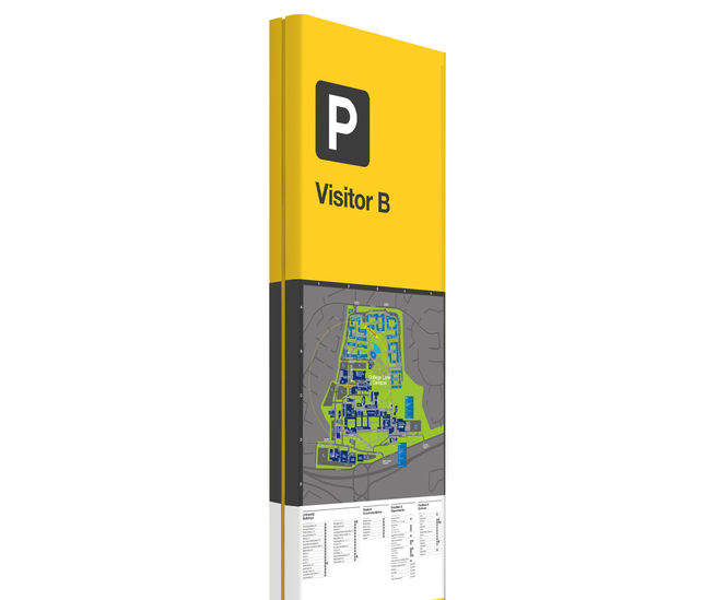 Post mounted wayfinding - kara | fwdesign