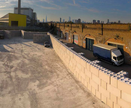 Legato perimeter push wall for metal recycling facility | Elite Precast ...