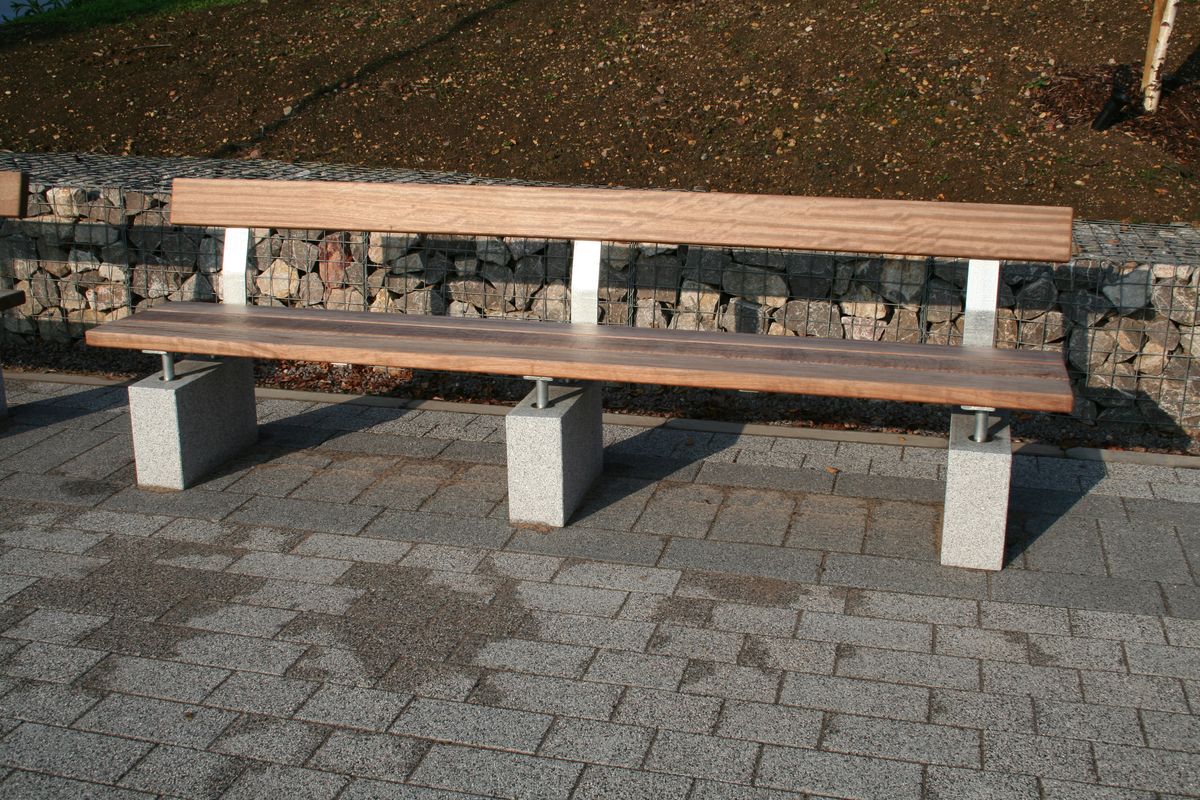 Sheldon Plinth Mounted Timber Seat - SST302 | Images