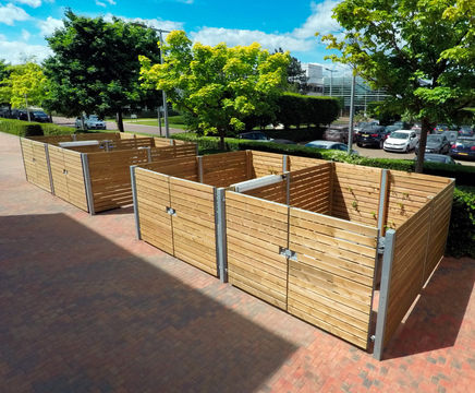 Slatted timber bin store | The Bike Shed Company