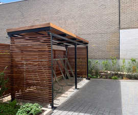 Bespoke cycle and bin store facility with sedum roofs | Langley Design ...