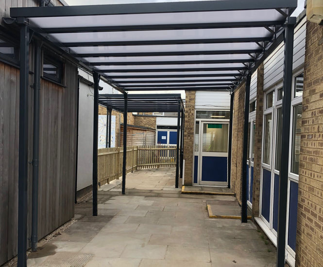 Malford curved steel canopy - MCP210 | Langley Design Street Furniture