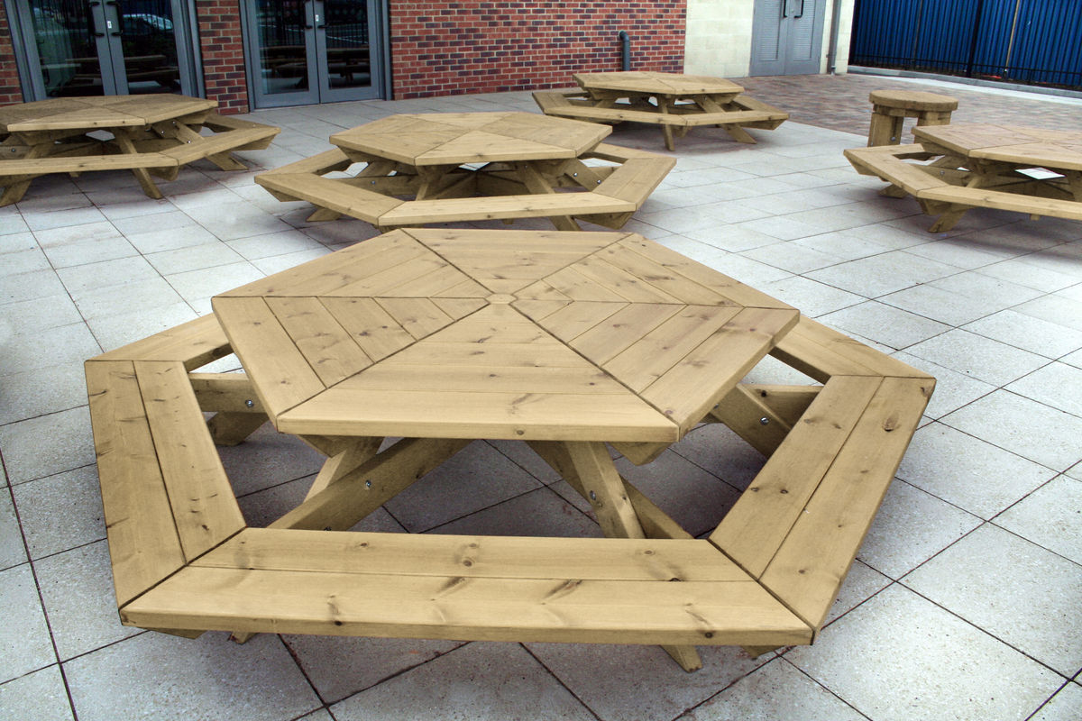 Images for Sheldon All Timber Hexagonal Picnic Table - SPT303