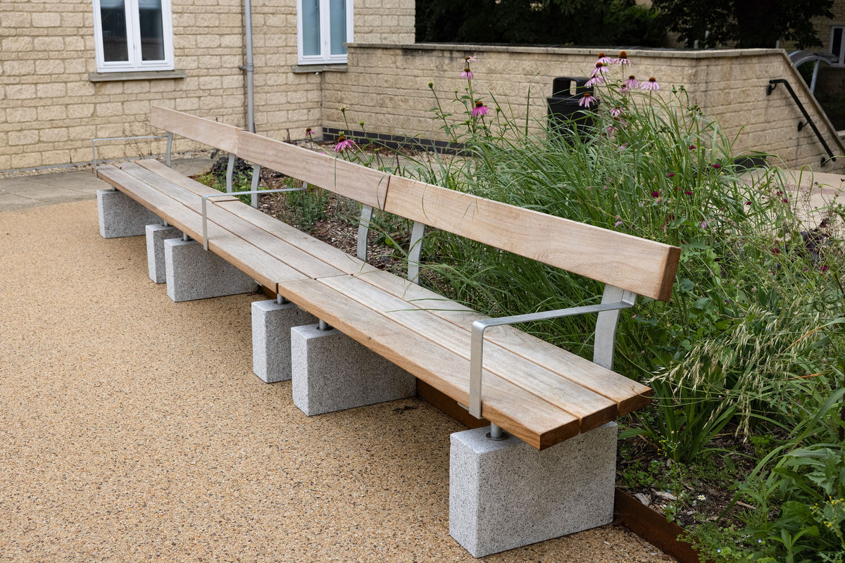 Sheldon Plinth Mounted Timber Seat - SST302 | Images