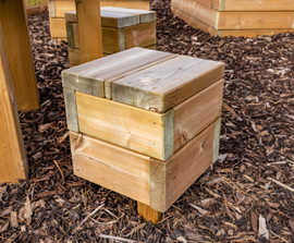 Sheldon Single Seater Cubed Bench Pod - SBN313 | Langley Design Street ...