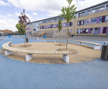 Cycle parking, seating and planters for community school | Langley ...