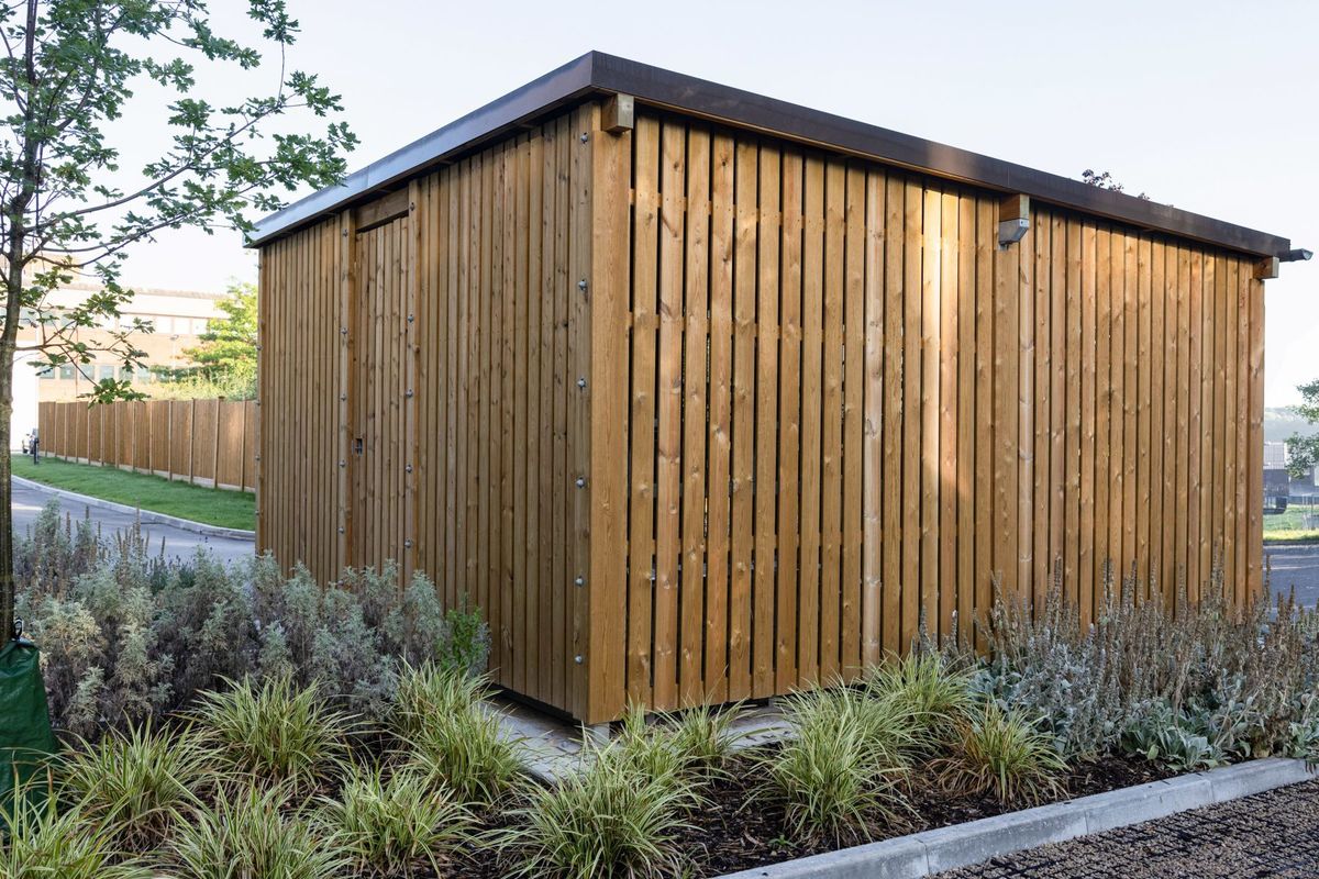 Cycle store and two-tier racks for new business park | Images