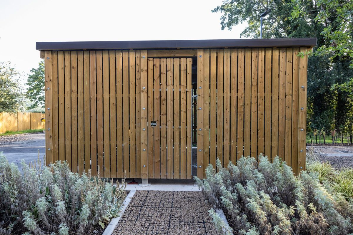 Cycle store and two-tier racks for new business park | Images