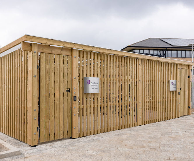 Secure enclosed timber cycle shelter - Durham University | Langley ...