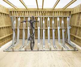 Timber cycle compound with bike racks for new housing development ...