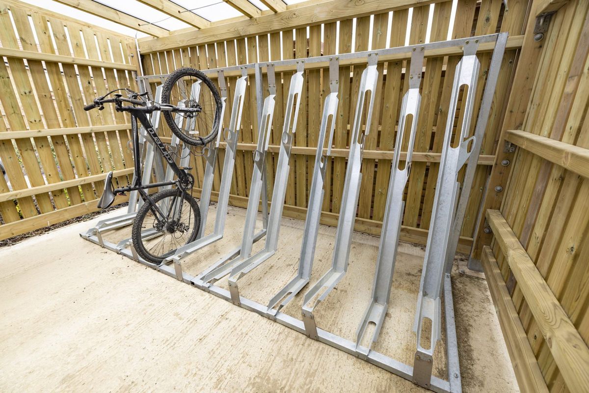 Images for Timber cycle compound with bike racks for new housing ...