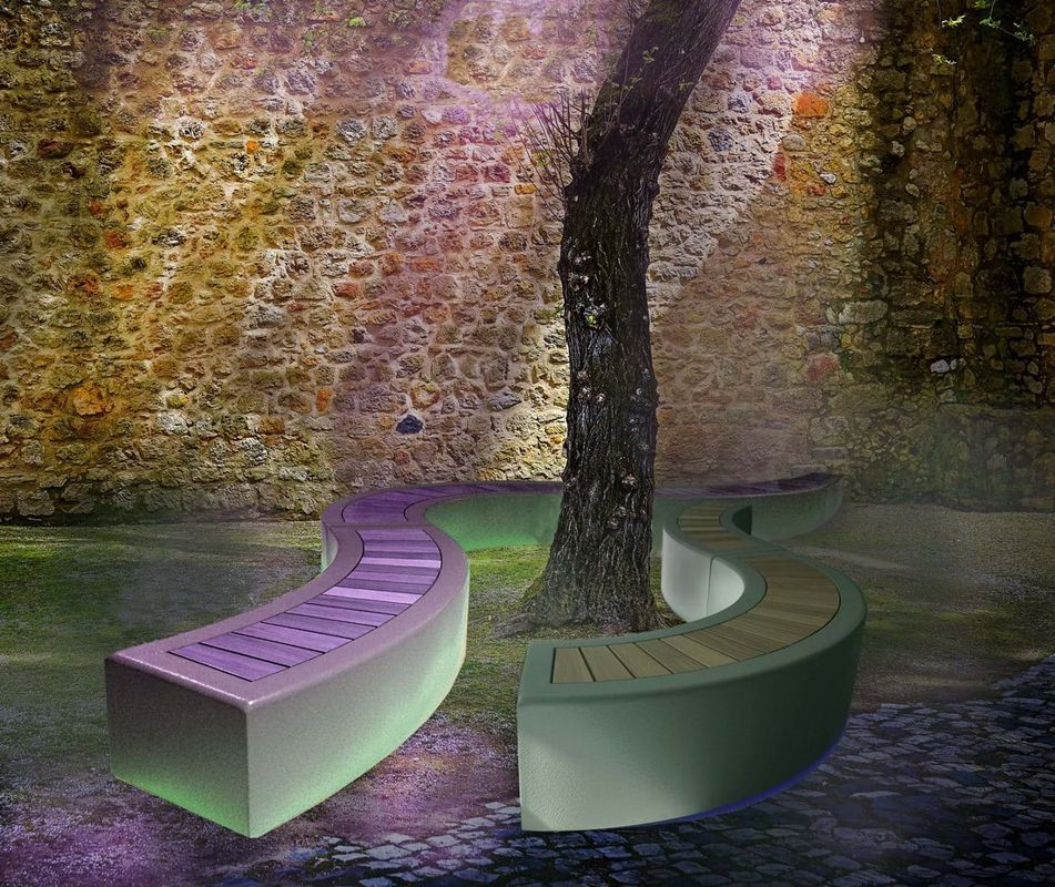 Rhumba - GRP and timber curved, modular bench | Images