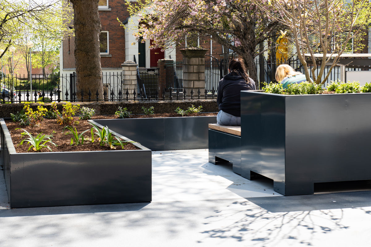 Outdoor seating and planters for Park House Library, Dublin | Images