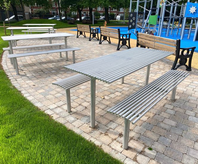 park bench table design