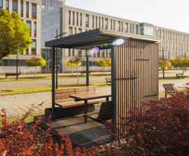 Cuby enclosed outdoor seating module for public spaces | mmcité UK ...
