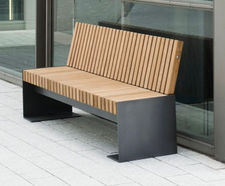 Desford IV – steel framed bench with FSC timber backrest | Broxap