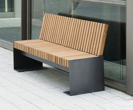 Desford IV – steel framed bench with FSC timber backrest | Broxap | ESI ...