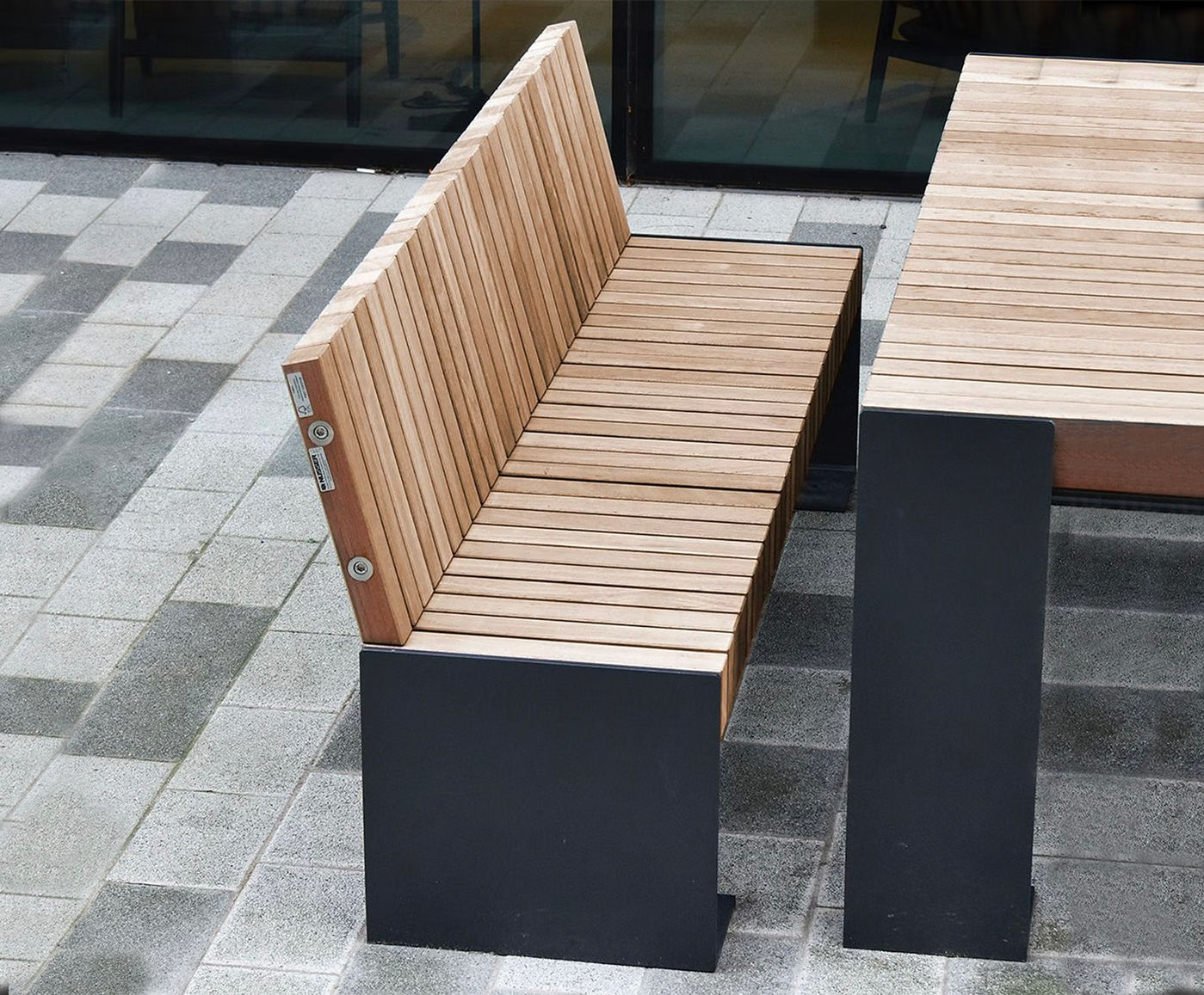 Desford IV – steel framed bench with FSC timber backrest | Broxap | ESI ...