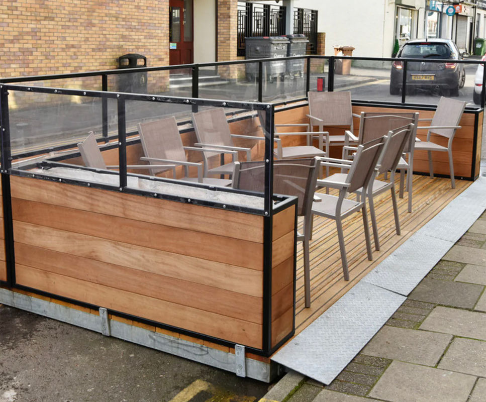 Parklet – modular structures with mild steel bases | Images