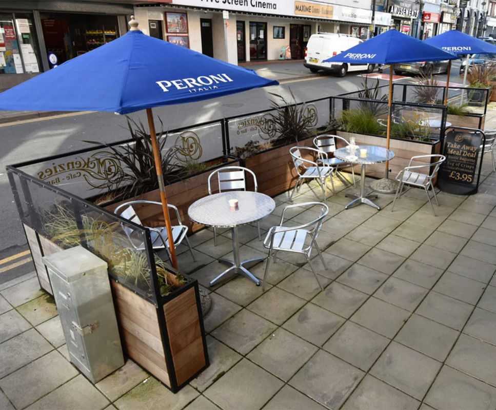 Parklet – modular structures with mild steel bases | Images