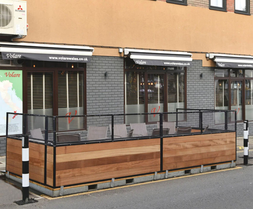 Parklet – modular structures with mild steel bases | Images